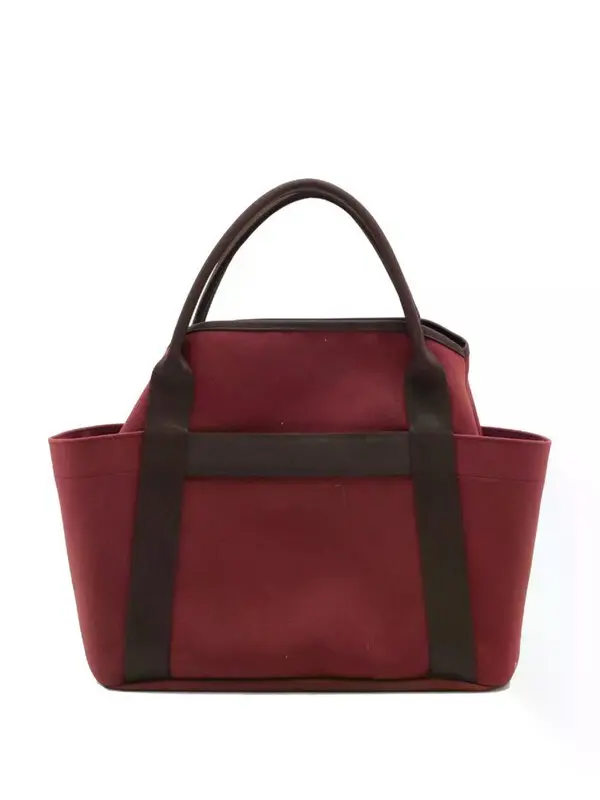 Hermès 2023 Toile Sac De Pansage Grooming Bag Satchel - Red