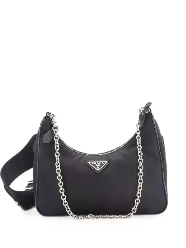 Prada Re-edition 2005 Shoulder Bag Tessuto Small Crossbody Bag - Black