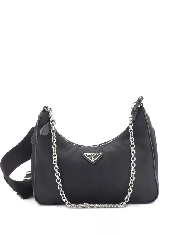 Prada Re-edition 2005 Shoulder Bag Tessuto Small Crossbody Bag - Black
