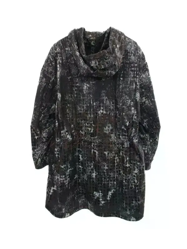 Hermès Hooded Coat With Abstract Pattern And Logo-engraved Buttons