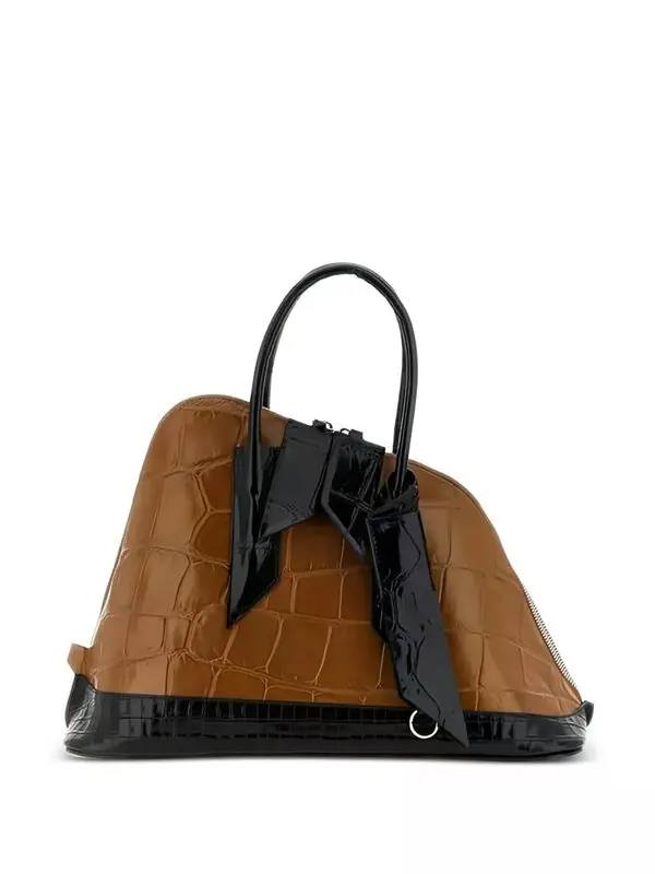 Attico Santa Ambroeus Croc-effect Tote Bag - Brown