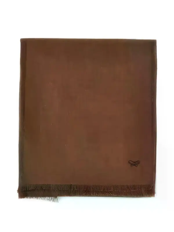 Max Mara Fringed Butterfly-embroidered Scarf - Brown