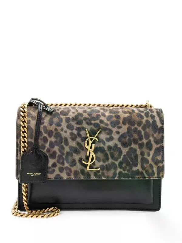 Saint Laurent Leopard Printed Sunset Shoulder Bag