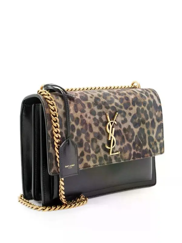 Saint Laurent Leopard Printed Sunset Shoulder Bag