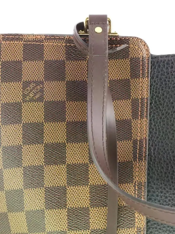 LOUIS VUITTON Damier Leather Shoulder Bag - Black