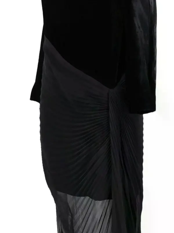 Versace Off-shoulder Pleated Midi Dress