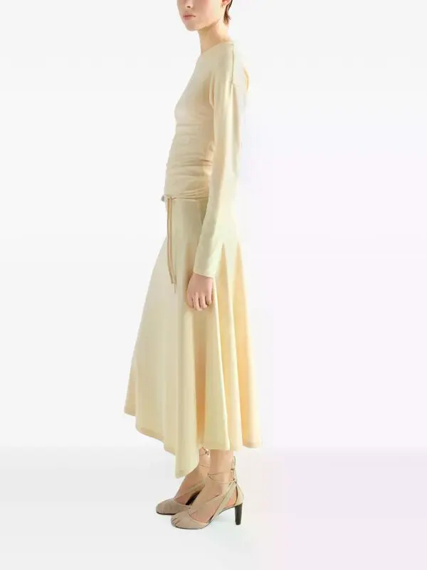 LEMAIRE Fluid Long-sleeve Dress In Silky Jersey Crepe - Neutrals