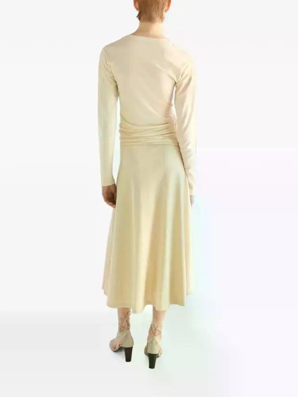 LEMAIRE Fluid Long-sleeve Dress In Silky Jersey Crepe - Neutrals