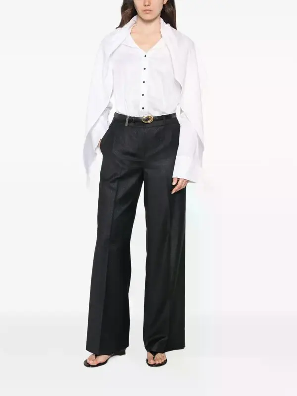 Peserico Shimmering Wide-leg Trousers - Black