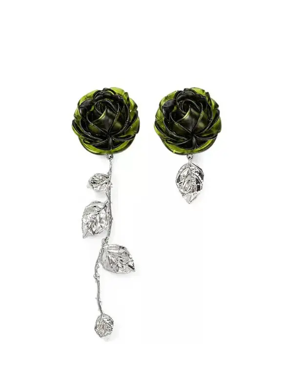 Magda Butrym Asymmetric Rose-pendant Earrings - Silver