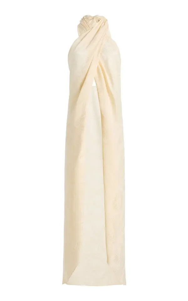 Johanna Ortiz Silent Water Crossover Halter Neck Top - Ivory