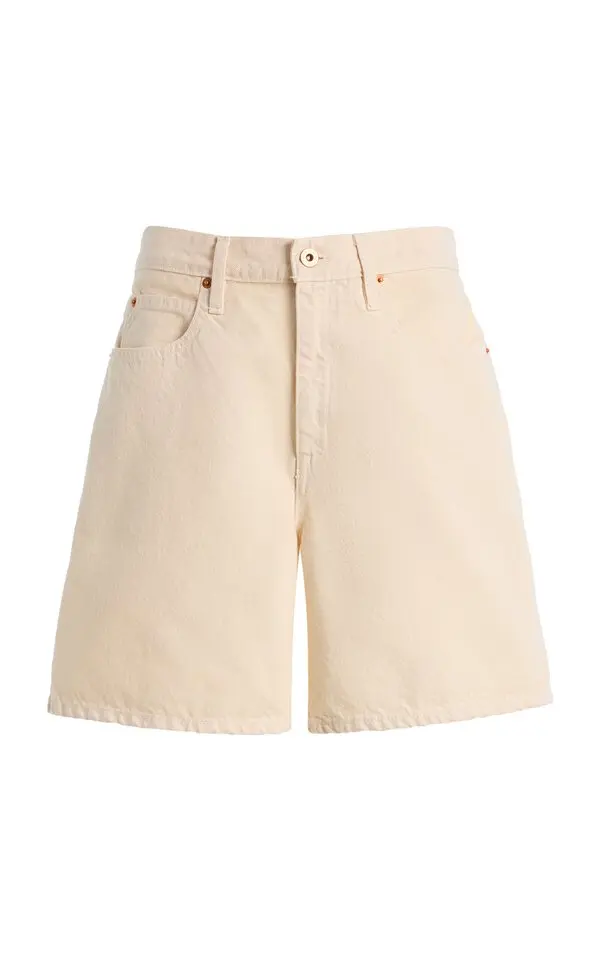 SLVRLAKE Square Denim Shorts - Ivory