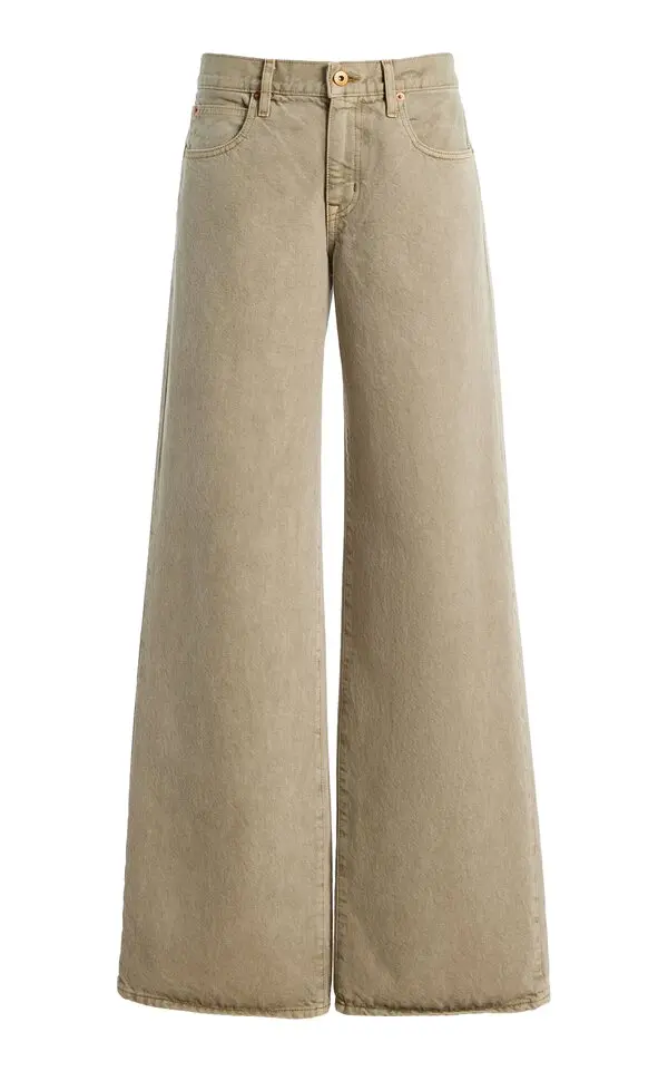 SLVRLAKE Mica Rigid Low-rise Wide-leg Jeans - Neutral