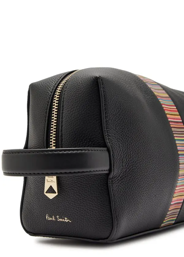 Paul Smith Signature Striped Grained Leather Wash Bag