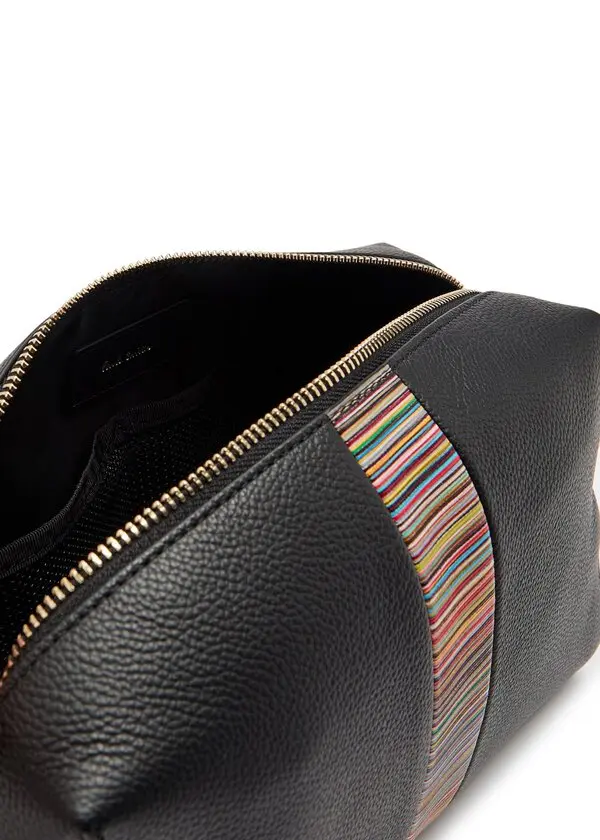 Paul Smith Signature Striped Grained Leather Wash Bag