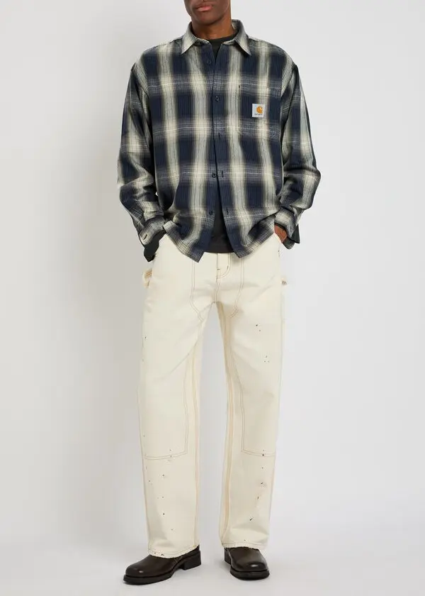 Carhartt Work In Progress Plaid Logo-appliqué Woven Shirt