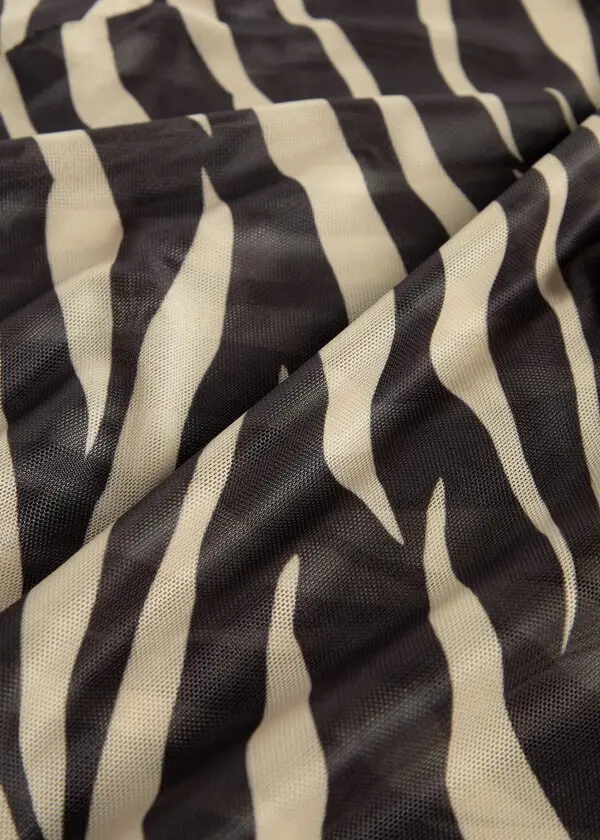 Ronny Kobo Krisa Zebra-print Mesh Maxi Dress - Multicoloured