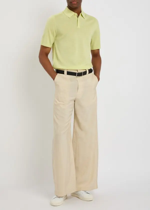 Paul Smith Logo-embroidered Merino Wool Polo Shirt