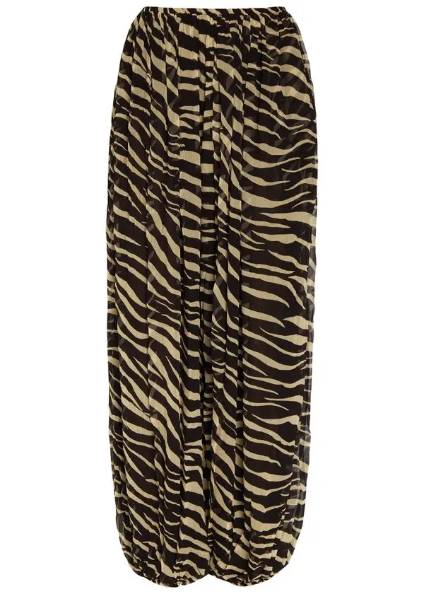 Ronny Kobo Renier Zebra-print Georgette Balloon Trousers - Multicoloured