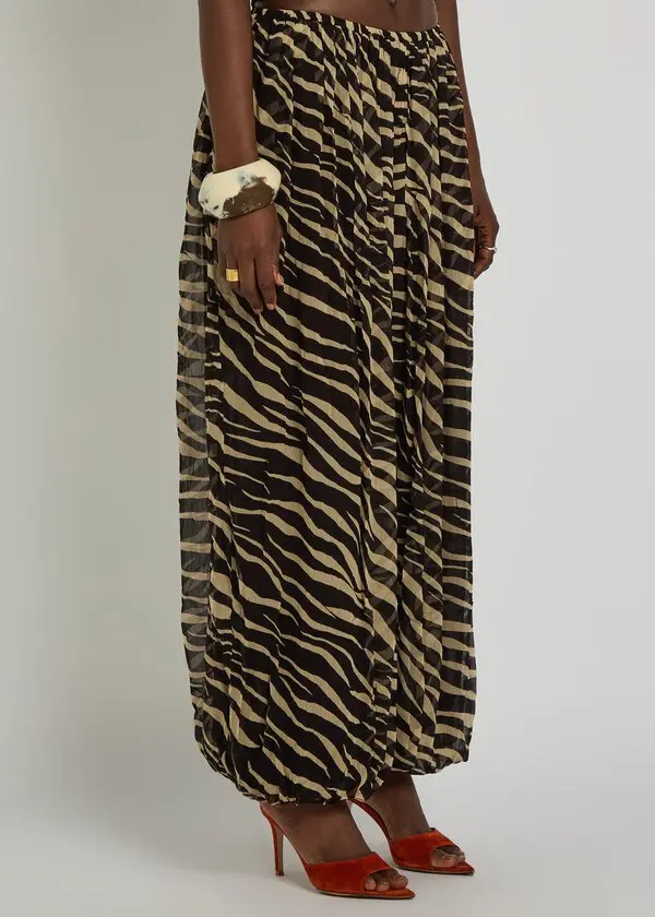 Ronny Kobo Renier Zebra-print Georgette Balloon Trousers - Multicoloured