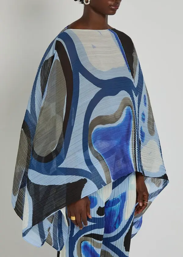 Issey Miyake Printed Pleated Woven Stole