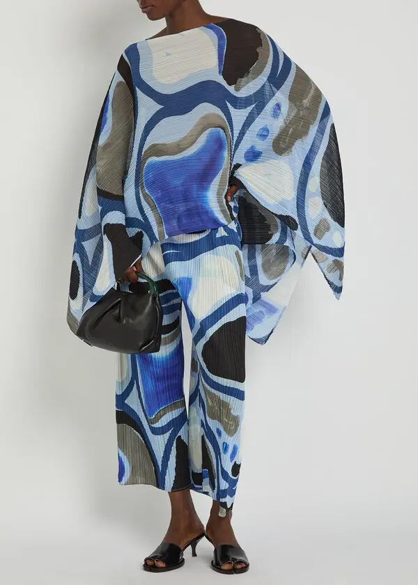 Issey Miyake Printed Pleated Woven Stole