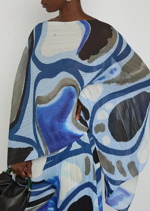 Issey Miyake Printed Pleated Woven Stole