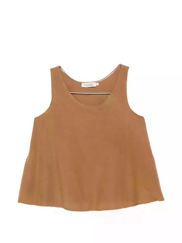 MOUTAKI Scoop-neck Flared Blouse - Neutrals