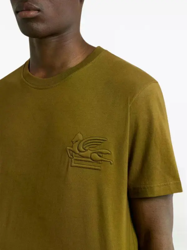 Etro Cotton Jersey T-shirt With Raised Pegaso Logo