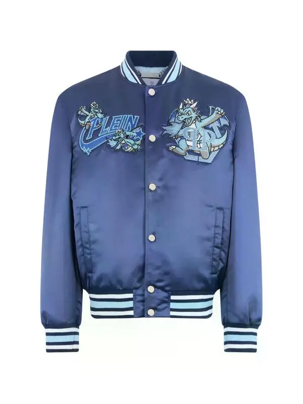 Philipp Plein Embellished Bomber Jacket - Blue