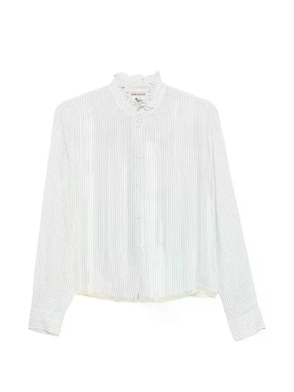 SEMICOUTURE Pinstripe Ruffled Shirt
