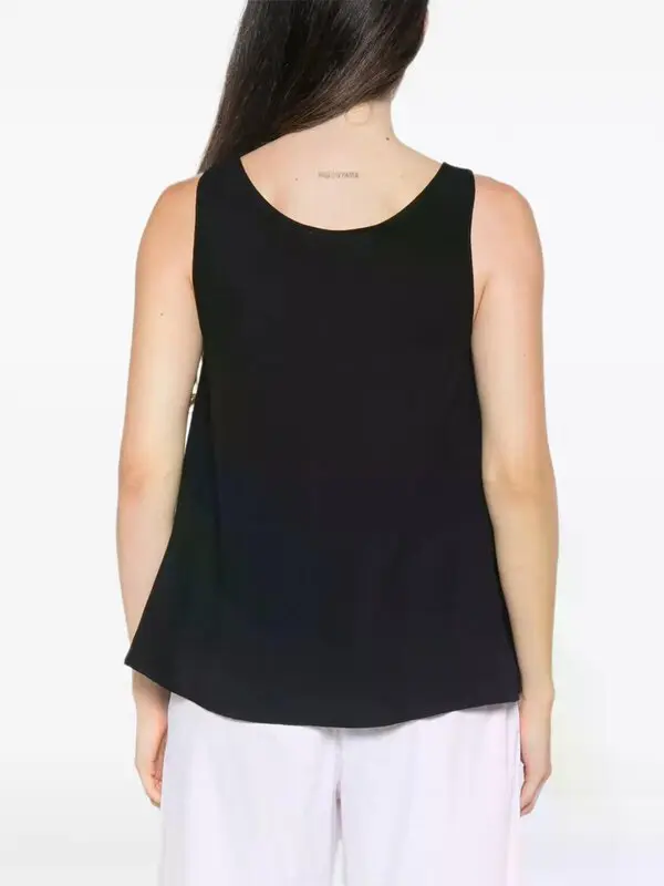 MOUTAKI Scoop Neck Sleeveless Blouse - Black