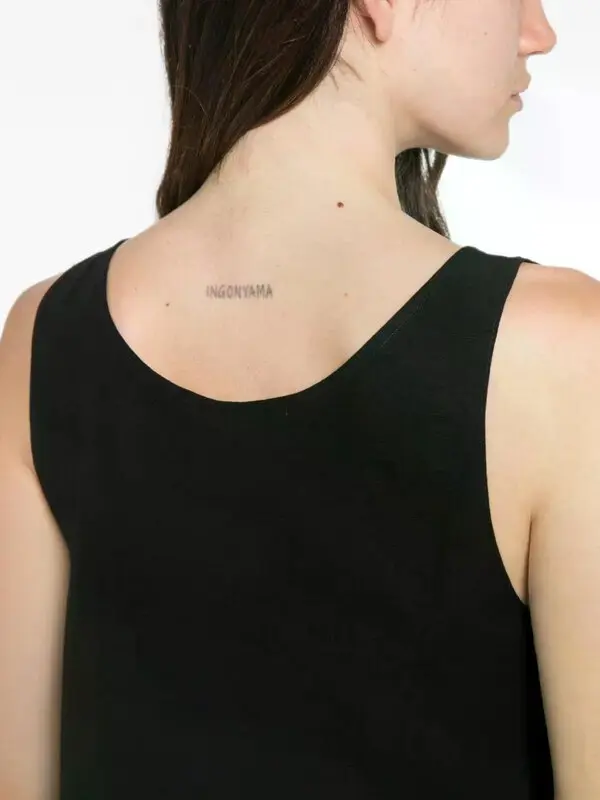 MOUTAKI Scoop Neck Sleeveless Blouse - Black