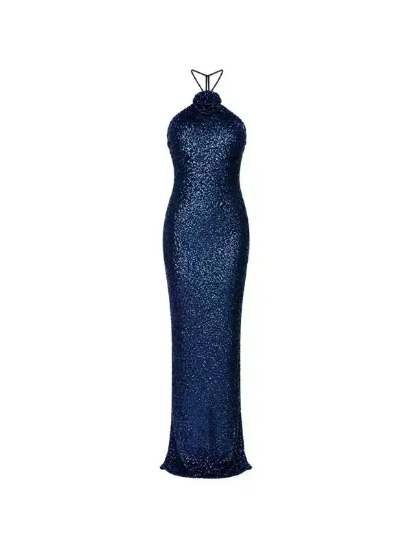 ROSERRY Sequin-embellished Halterneck Dress