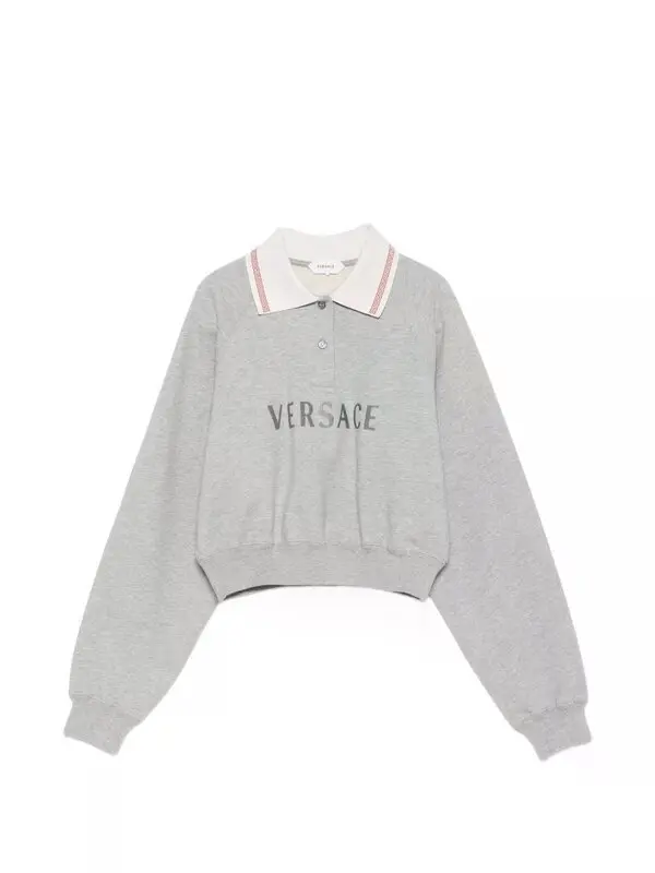 Versace Logo-embroidered Cropped Sweatshirt