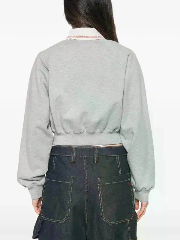 Versace Logo-embroidered Cropped Sweatshirt