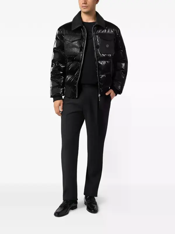 Philipp Plein Croc-effect Insert Puffer Jacket