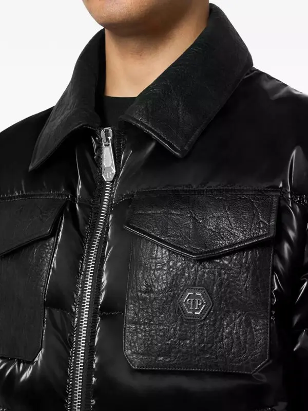 Philipp Plein Croc-effect Insert Puffer Jacket