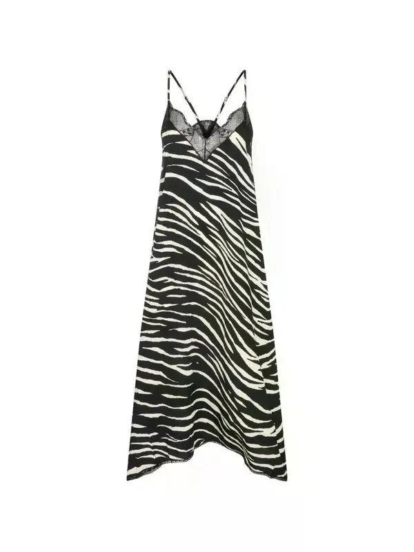 Zadig&Voltaire Zebra-print Lace-trim Dress - Black