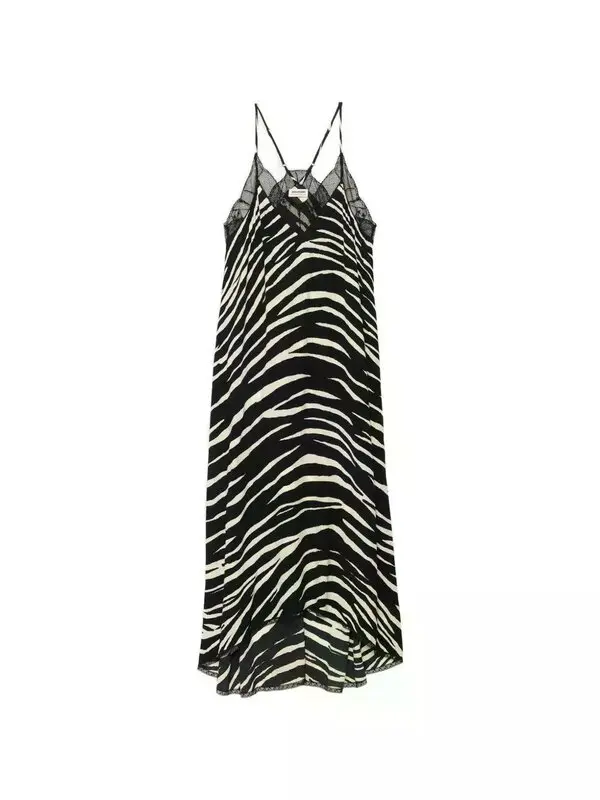 Zadig&Voltaire Zebra-print Lace-trim Dress - Black