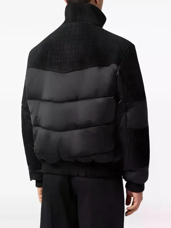 Philipp Plein Crocodile-effect Panelled Puffer Jacket