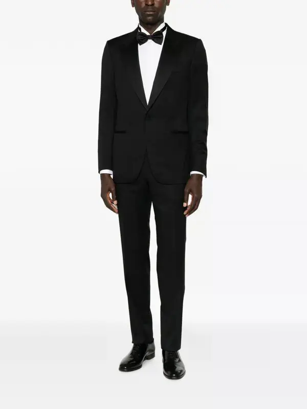 Zegna Peak-lapel Wool Suit - Black