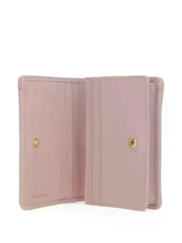 Miu Miu Small Matelassé Nappa Leather Wallet - Pink