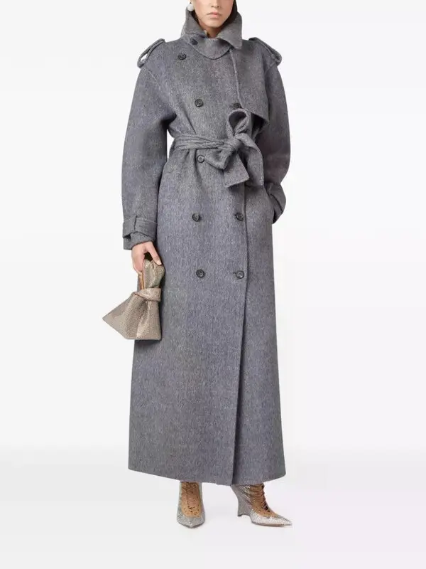 Giuseppe Di Morabito Double-breasted Belted Coat - Grey