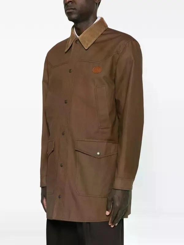 Valentino Garavani Vlogo Signature Waxed-canvas Coat