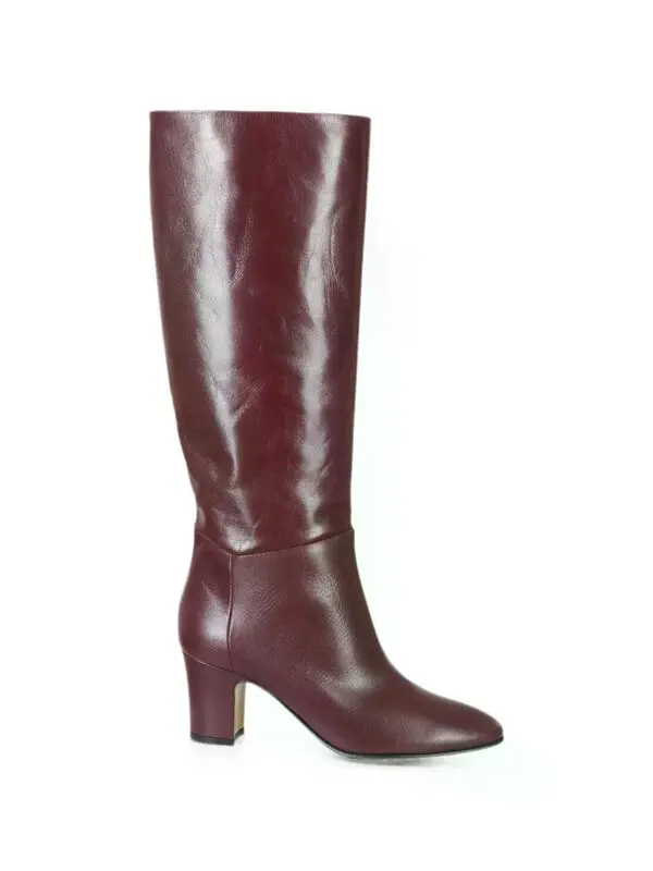 Alberta Ferretti Polished-finish Knee-high Block-heeled Boots - Red
