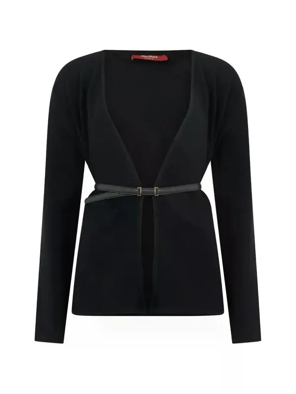 Max Mara Belted Open-front Cardigan - Black