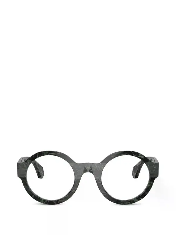 ALAIN MIKLI Round-frame Marbled Glasses - Green