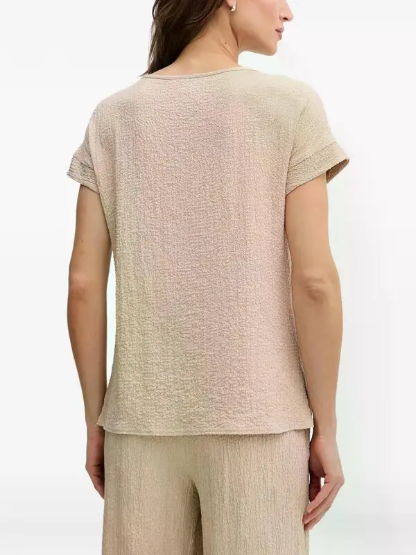 Joseph Ribkoff Mesh-panelled Crinkle-effect Top