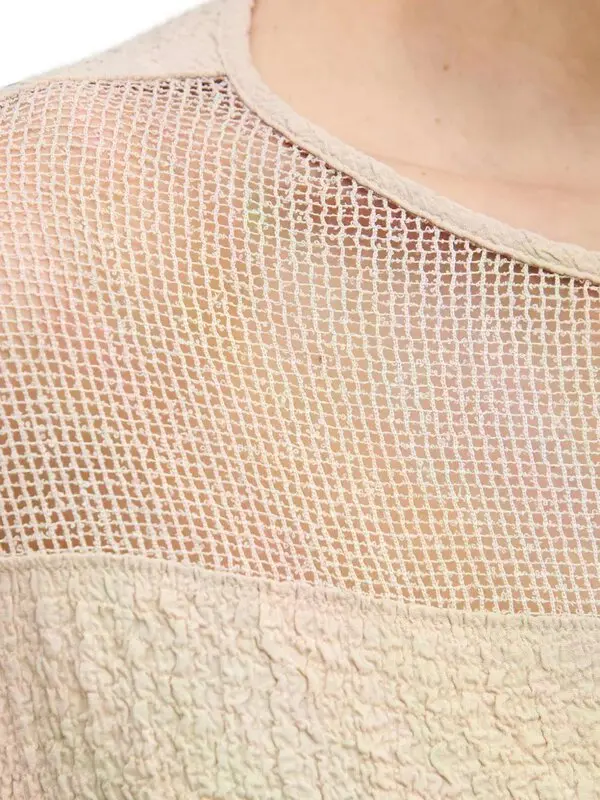 Joseph Ribkoff Mesh-panelled Crinkle-effect Top